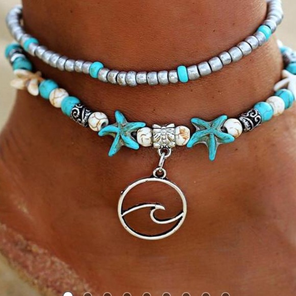 Jewelry | Starfish Ocean Waves Double Strand Anklet | Poshmark